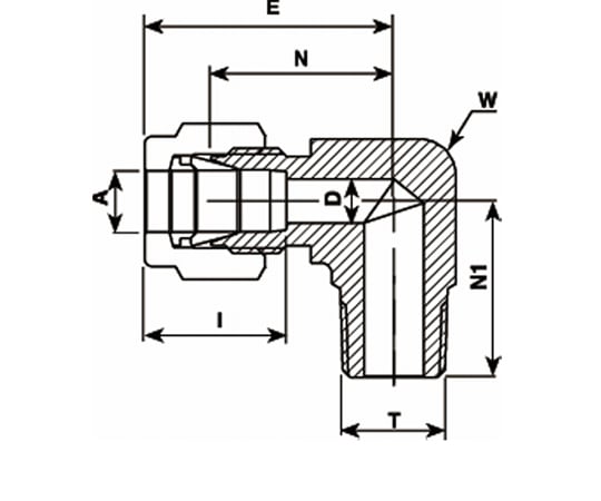 69-6858-18 ニューV-Lok継手 エルボハーフユニオン（R：とISOテーパーおねじ） VUWL-10D-V 【AXEL】 アズワン
