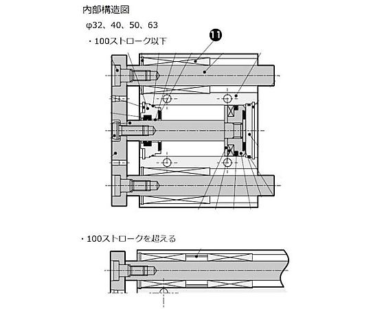 69-8201-33 ガイド付シリンダ ころがり軸受 STG 50パイ STG-B-50-125 【AXEL】 アズワン