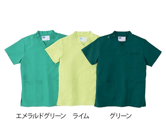 7-4274-07 スクラブ (男女兼用) グリーン 4L WH11485-045 【AXEL】 アズワン