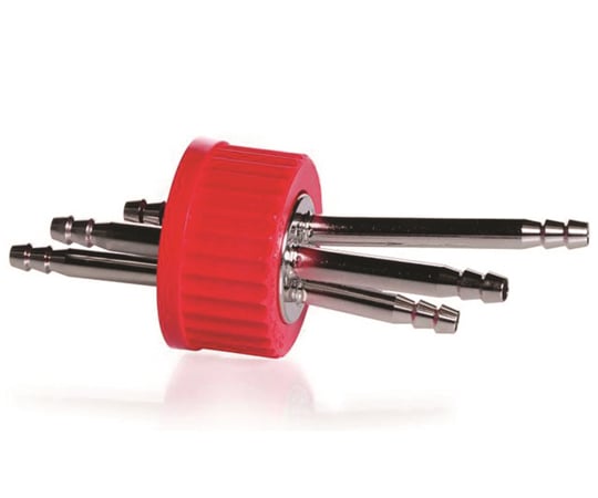 80-0039-87 Connection cap system GL 45 red PBT screw-cap with 3 ports ...