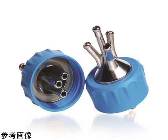 80-0040-40 Connection cap system GL 45 cyan PP screw cap with 4 ports ...