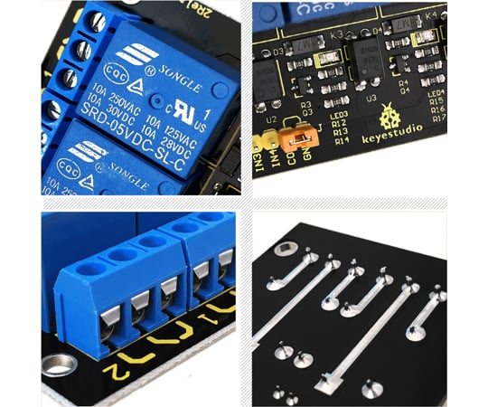 80-0250-74 Keyestudio 4-channel Relay 5V Module KS0058 【AXEL】 アズワン