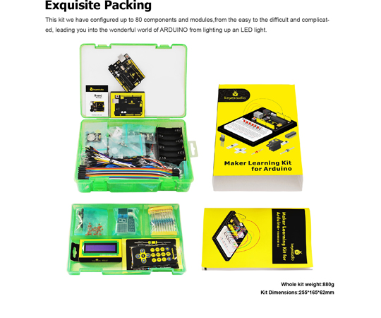 80-0250-92 Keyestudio Maker learning kit for Arduino starter with UNO R3 KS0081 【AXEL】 アズワン