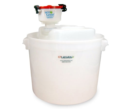 4" ECO Funnel System, 20 Liter Rectangular Drum, 70mm cap adapter, Red ...